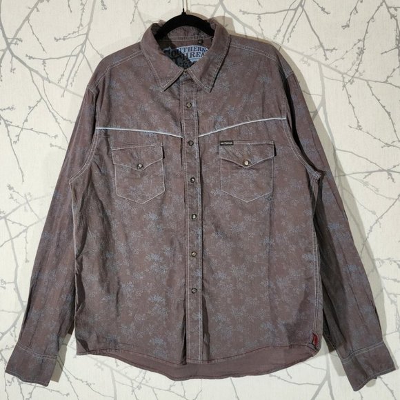Southern Thread | Shirts | Southern Thread Brown Floral Pearl Snap ...